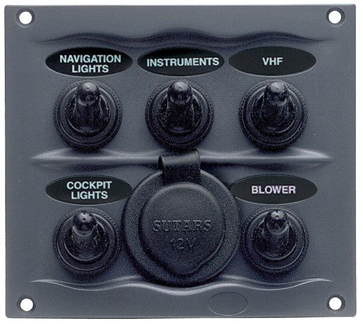 BEP Waterproof Switch Panel - 5 Switch 12V Socket – Port Douglas Marine ...