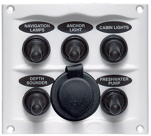 BEP Waterproof Switch Panel - 5 Switch 12V Socket – Port Douglas Marine ...